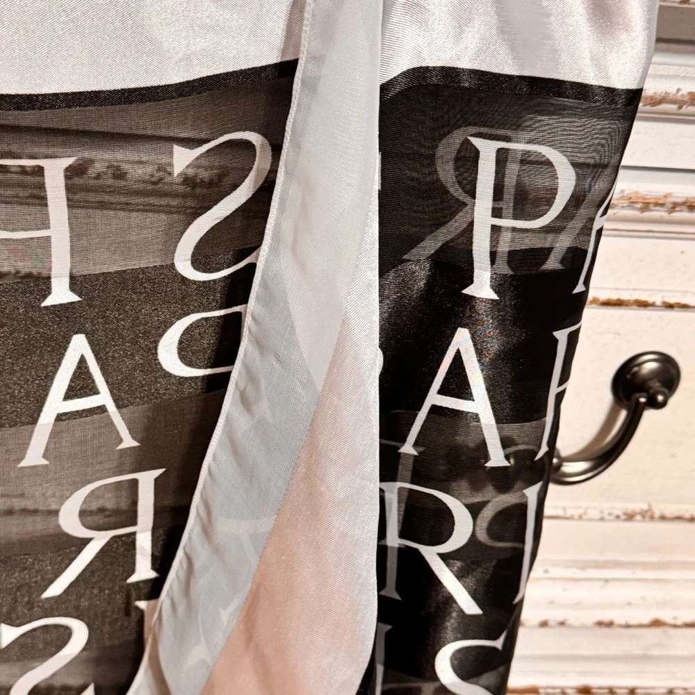 Accessories | Paris Black And White Scarf Wrap With Paris Printed All ...